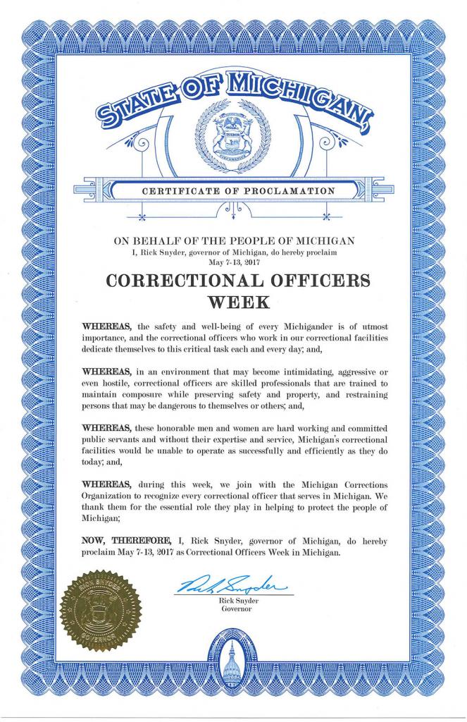 Thank a Corrections Officer for doing Michigan’s toughest job! – MCO