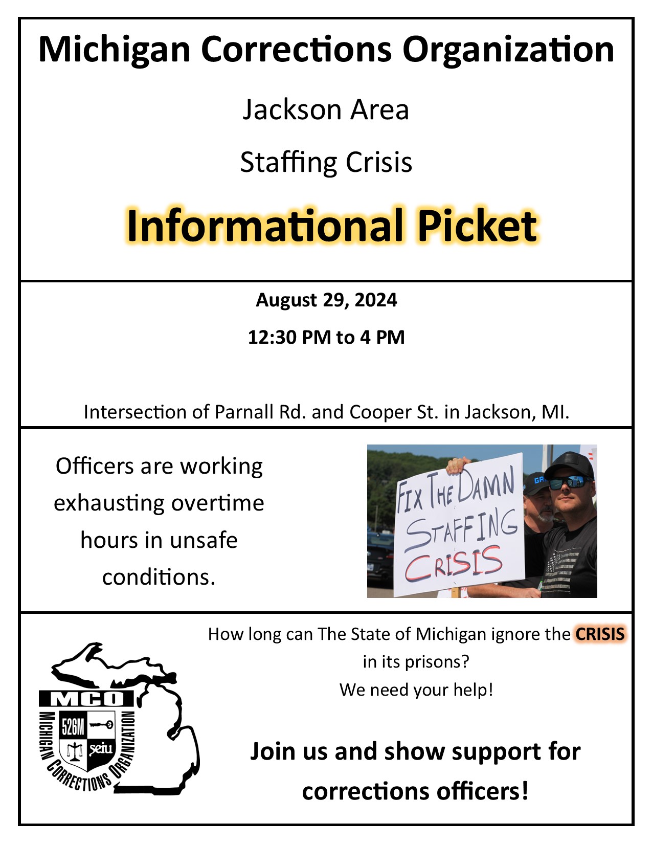 Jackson Area – Informational Picket – August 29, 2024 – MCO