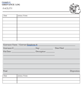GRIEVANCE LOG – MCO